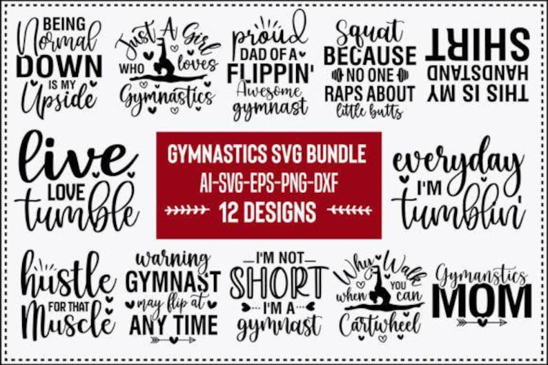 Gymnastics SVG Mega Bundle | 600+ Designs | Gymnast Poses, Silhouettes ...