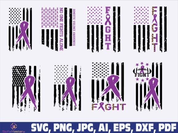Domestic Violence Awareness SVG Bundle | 150+ Designs | Purple Ribbon ...