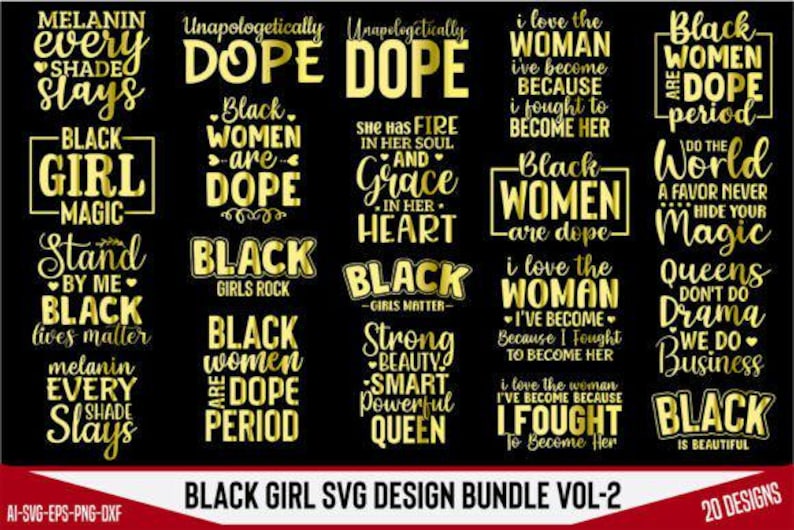 Black Girl SVG Mega Bundle | 650 Designs | Black Girl Magic, Afro Woman ...