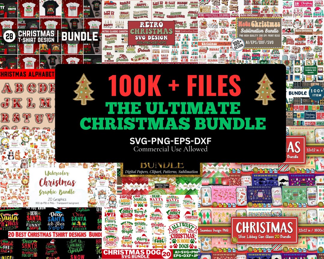 The Ultimate Christmas Bundle | Printables, Coloring Pages, 10K+ Svgs ...