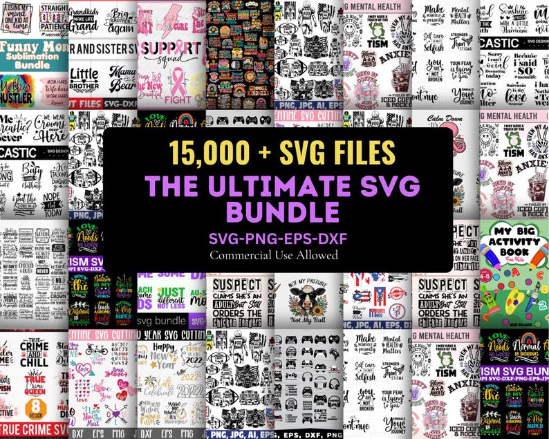 The Ultimate SVG Bundle, 15,000 + SVG Files - Etsy