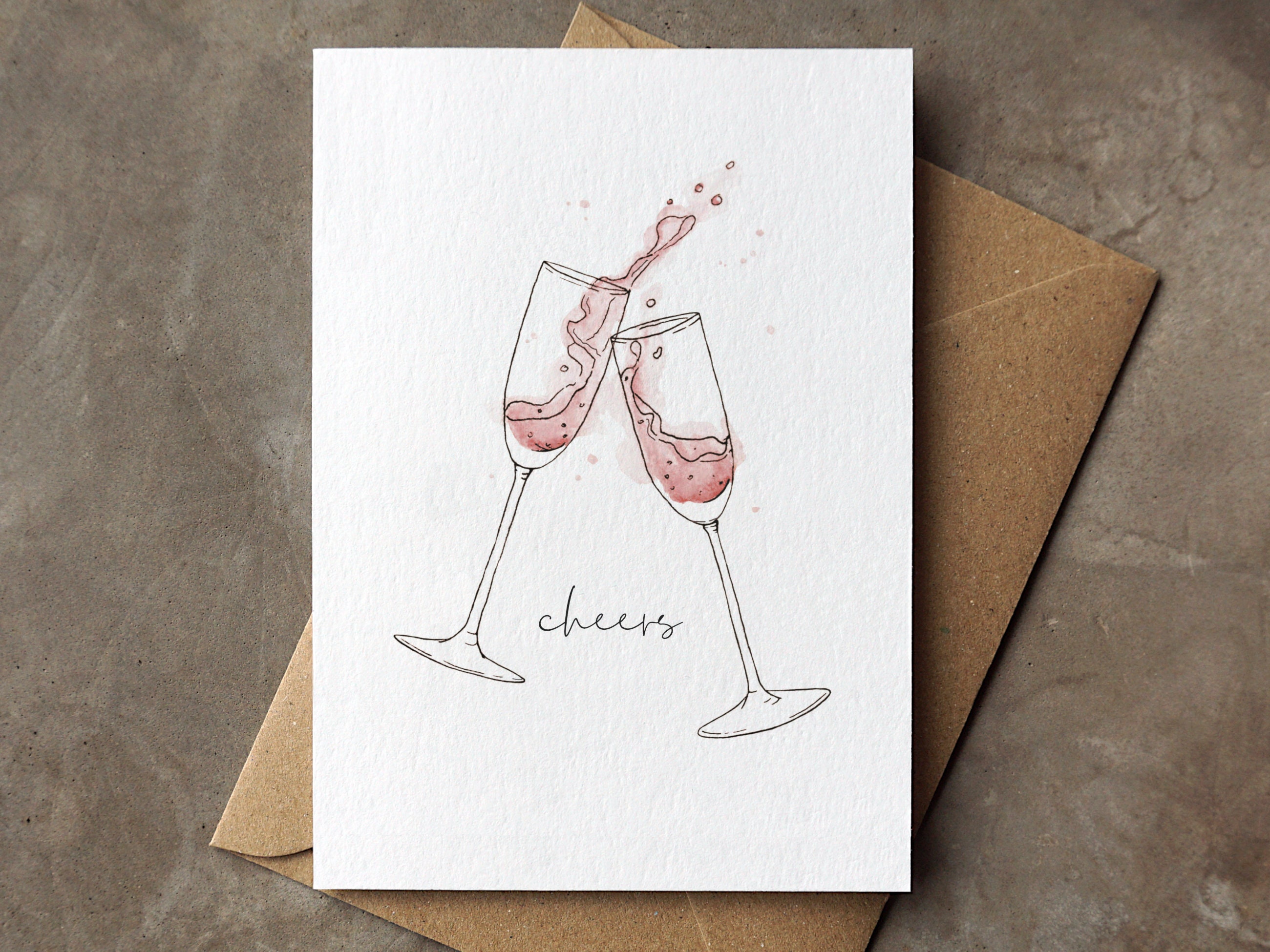Paper Mixed Media & Collage A6 Hand Cut Champagne Greetings Card etna ...