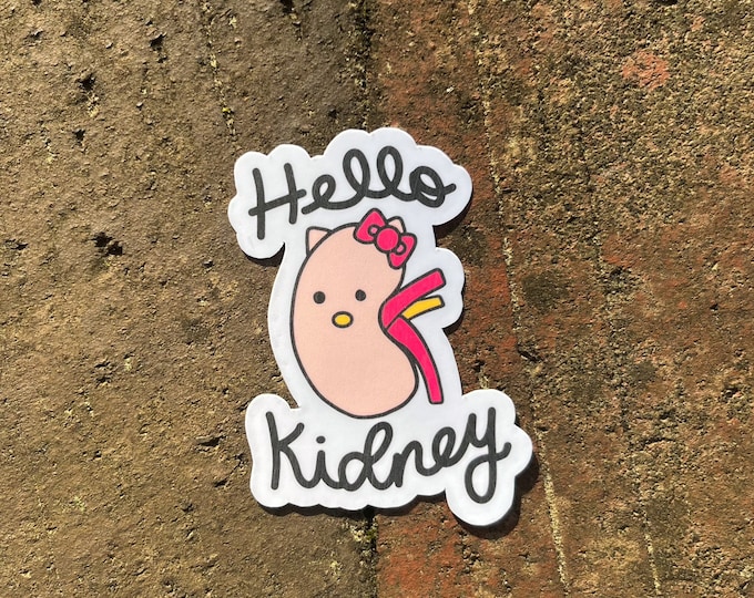Watercolors Anatomical Kidney Flower Vinyl Sticker. Gift for ...