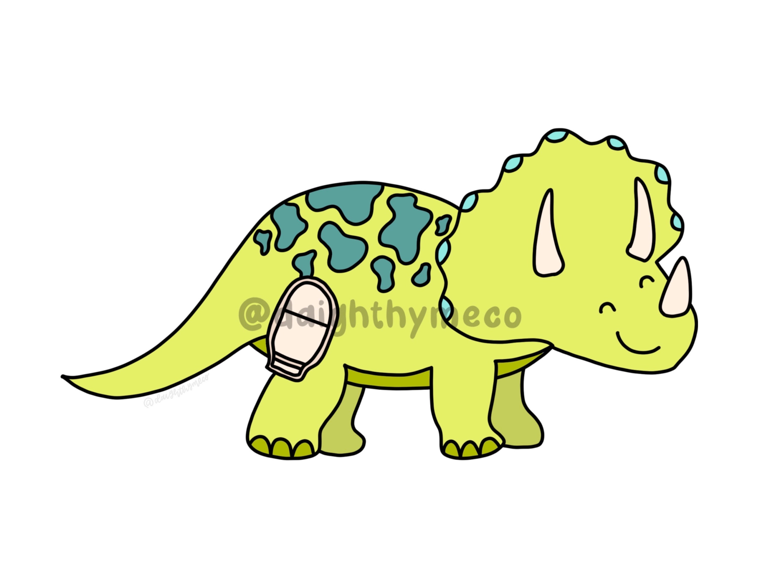 Ollie the Ostomy Dino Sticker - Etsy