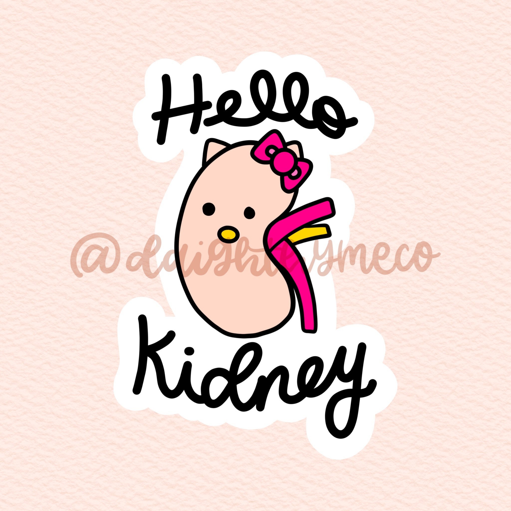 Hello Kidney Sticker/ CKD/ ESRD/ Vinyl/ Weatherproof - Etsy