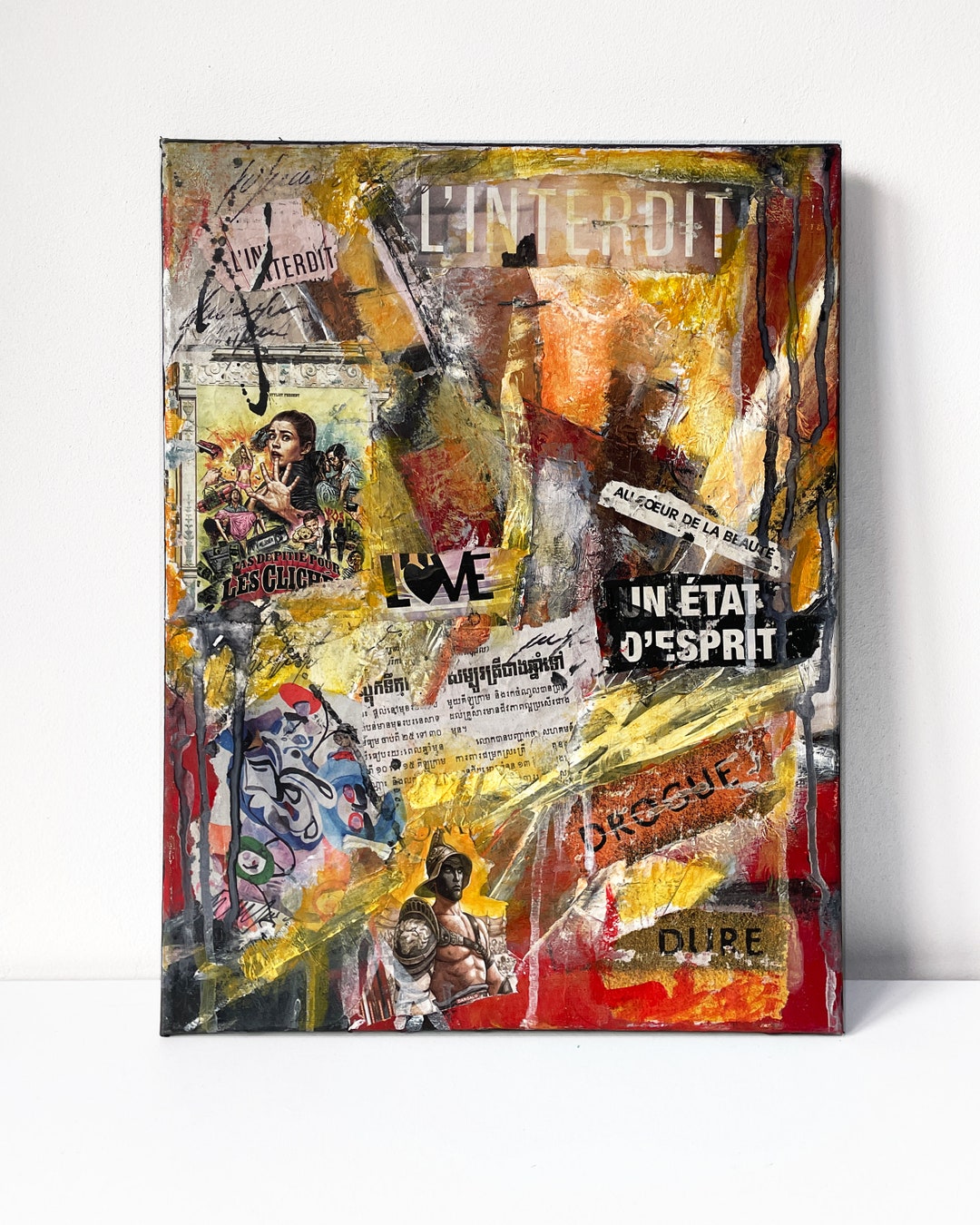 Street Art Painting Original Collage a State of Mind - Etsy