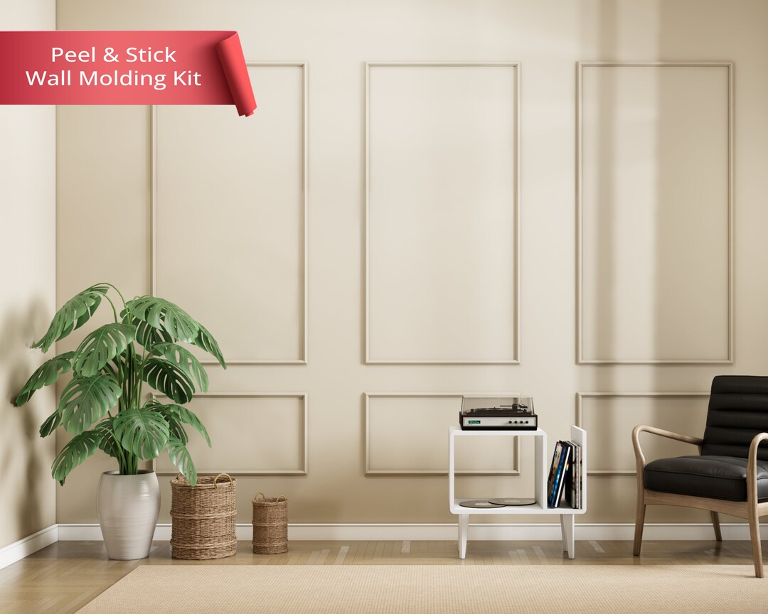 Peel and Stick Wall Moulding Kit, Wainscotting Panels, Self Adhesive ...