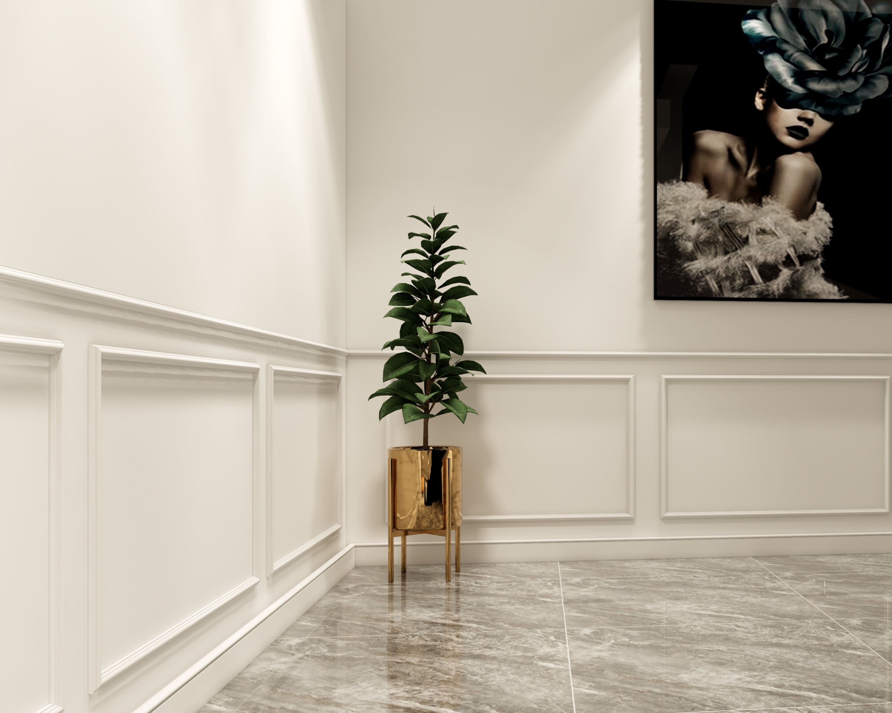 Peel and Stick Half Wall Moulding Kit, Wainscotting Panels, Self ...