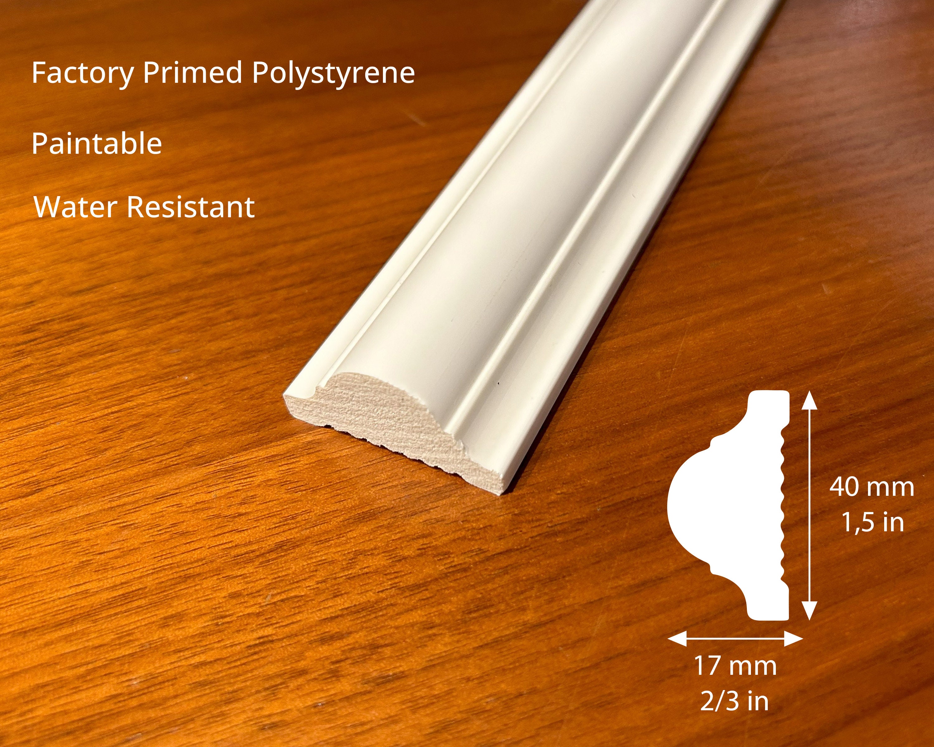 Peel and Stick Half Wall Moulding Kit (1,5 Inch - 4 Cm Width ...