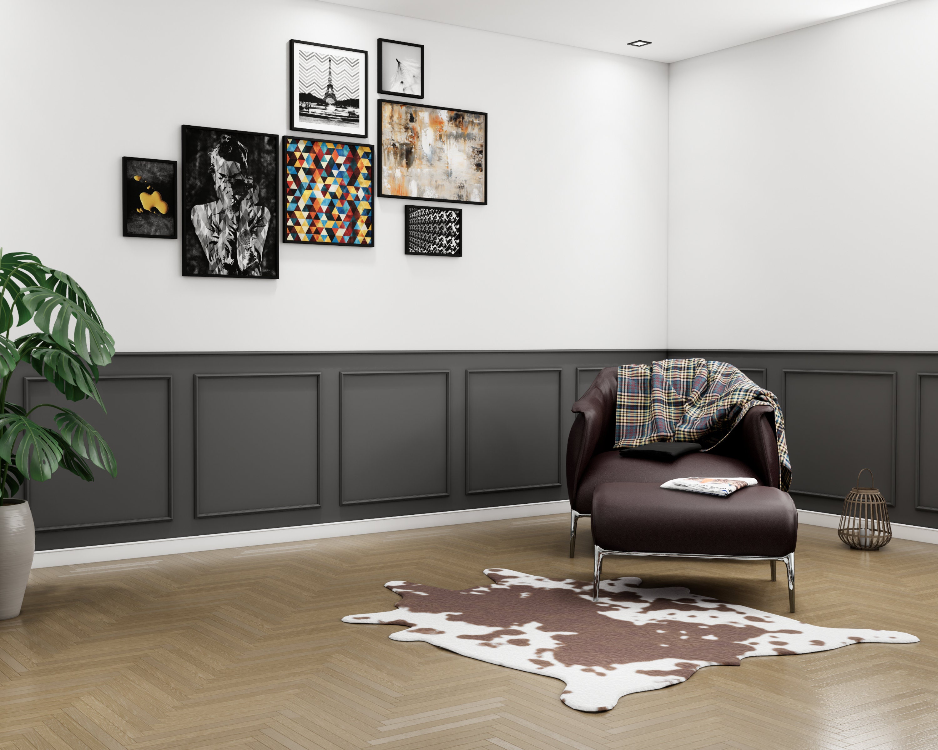 Peel and Stick Half Wall Moulding Kit, Wainscotting Panels, Self ...