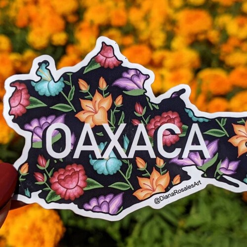 Oaxaca State Sticker Mexican Florals Sticker Waterproof - Etsy