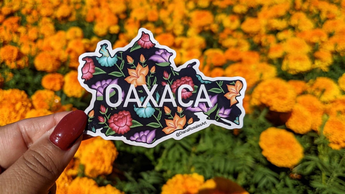 Oaxaca State Sticker Mexican Florals Sticker Waterproof - Etsy