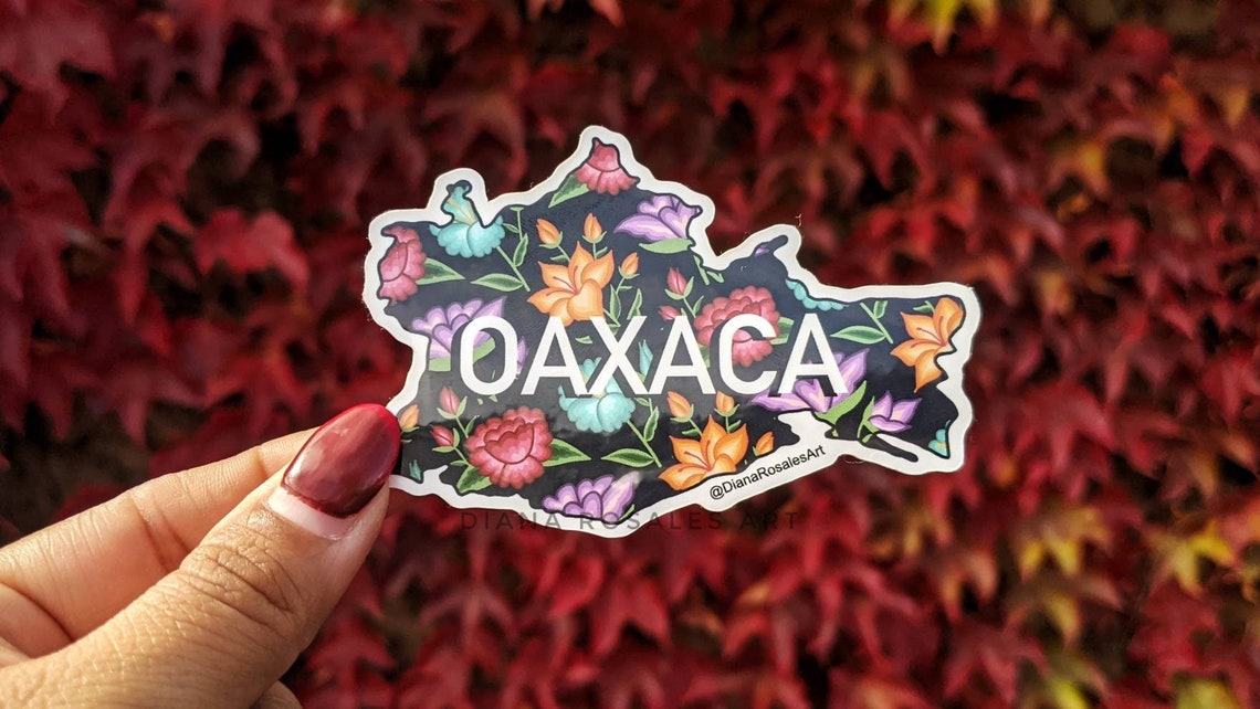 Oaxaca State Sticker Mexican Florals Sticker Waterproof - Etsy