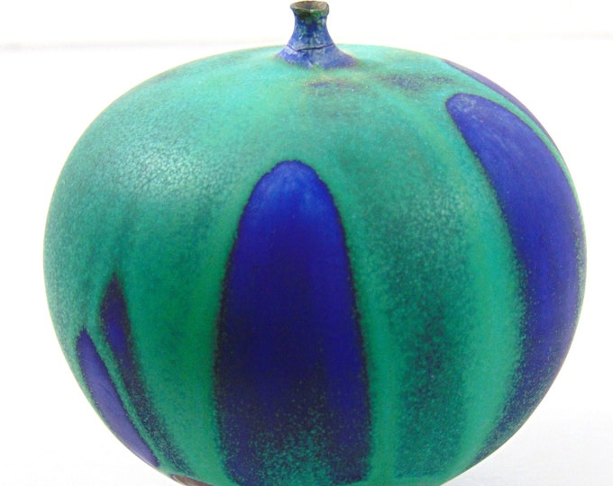 Rose Cabat Mid Century Pottery Feelie Vase Weed Pot Drip Glaze 3 5 X 3