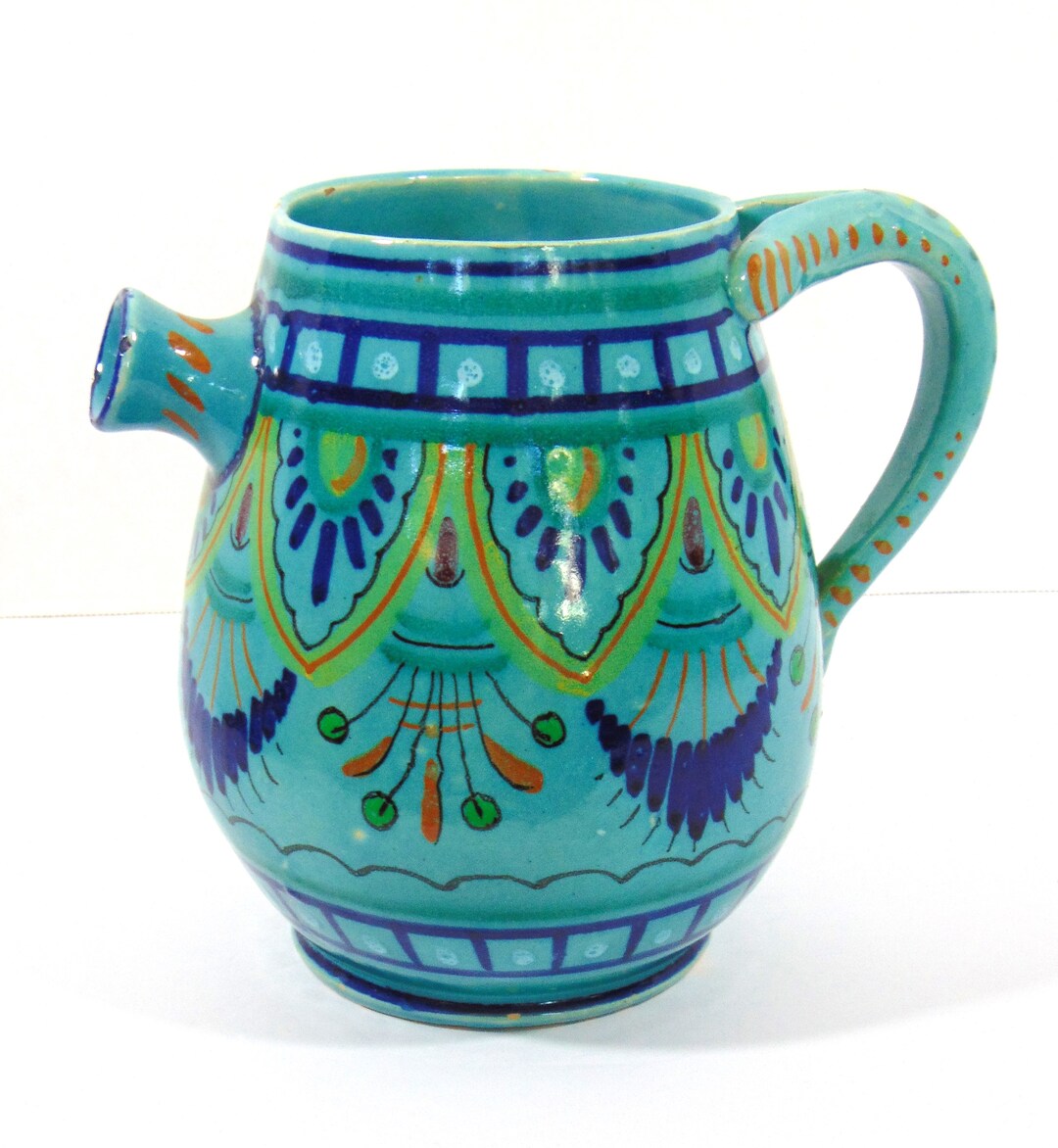 Vintage Cellini Italian Pottery Hand Painted Pitcher 7.25h - Etsy