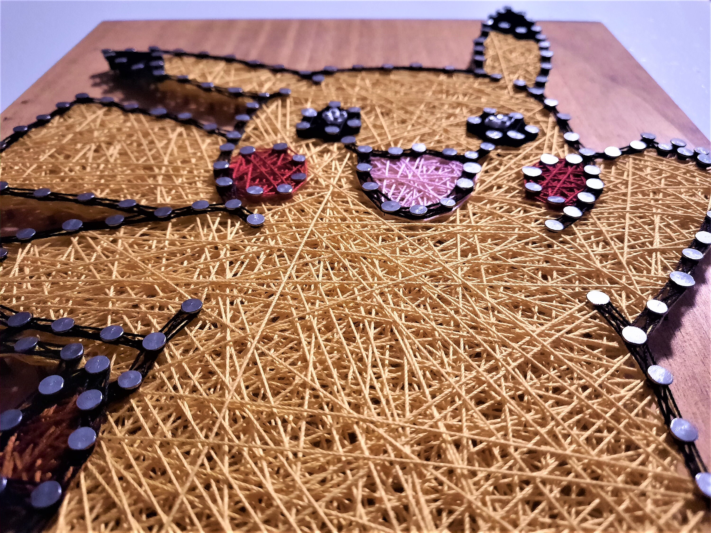 Nail String Art on Stained Wood Pikachu - Etsy