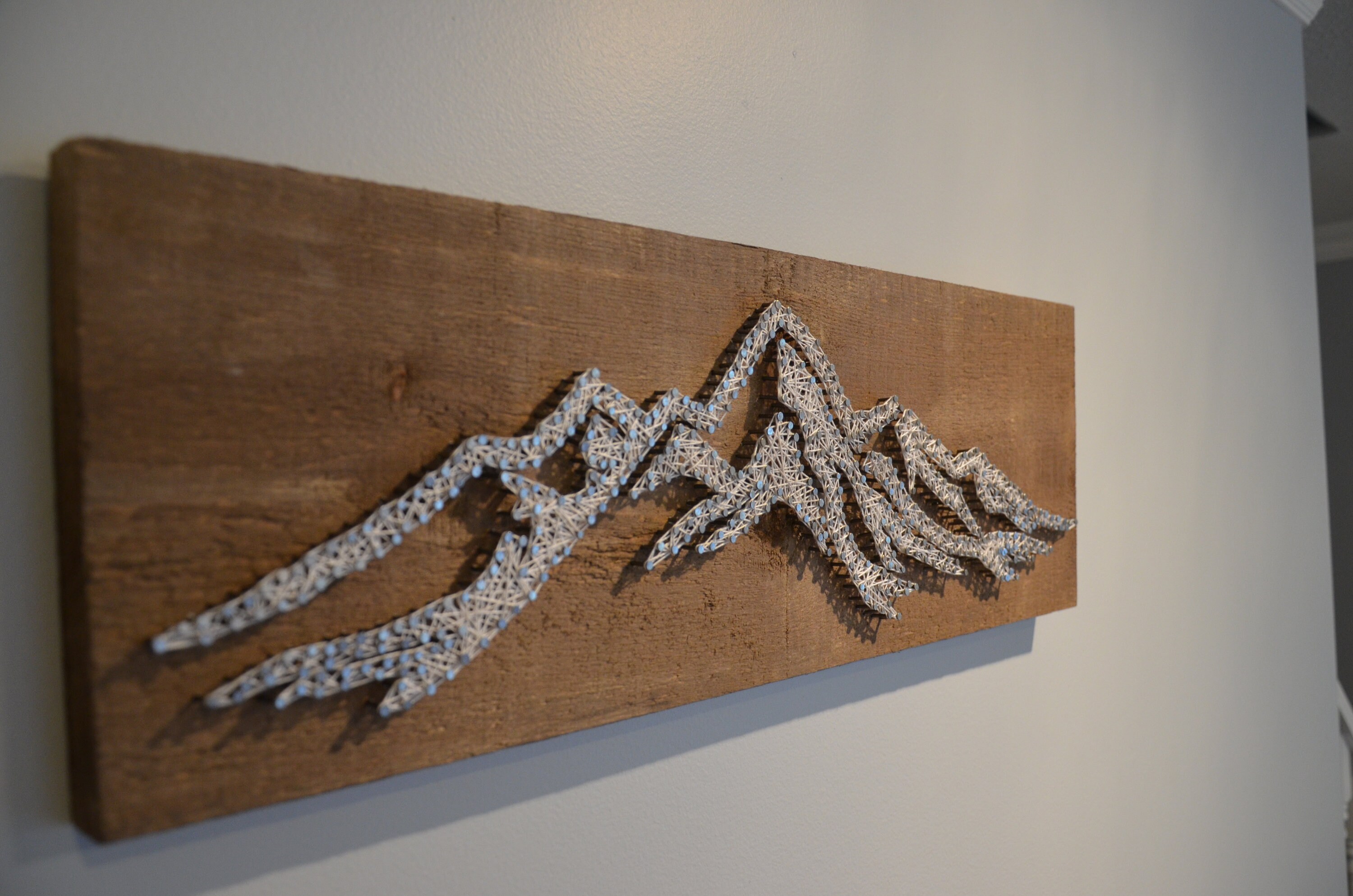 Nail String Art on Barn Board - White Mountain - Etsy
