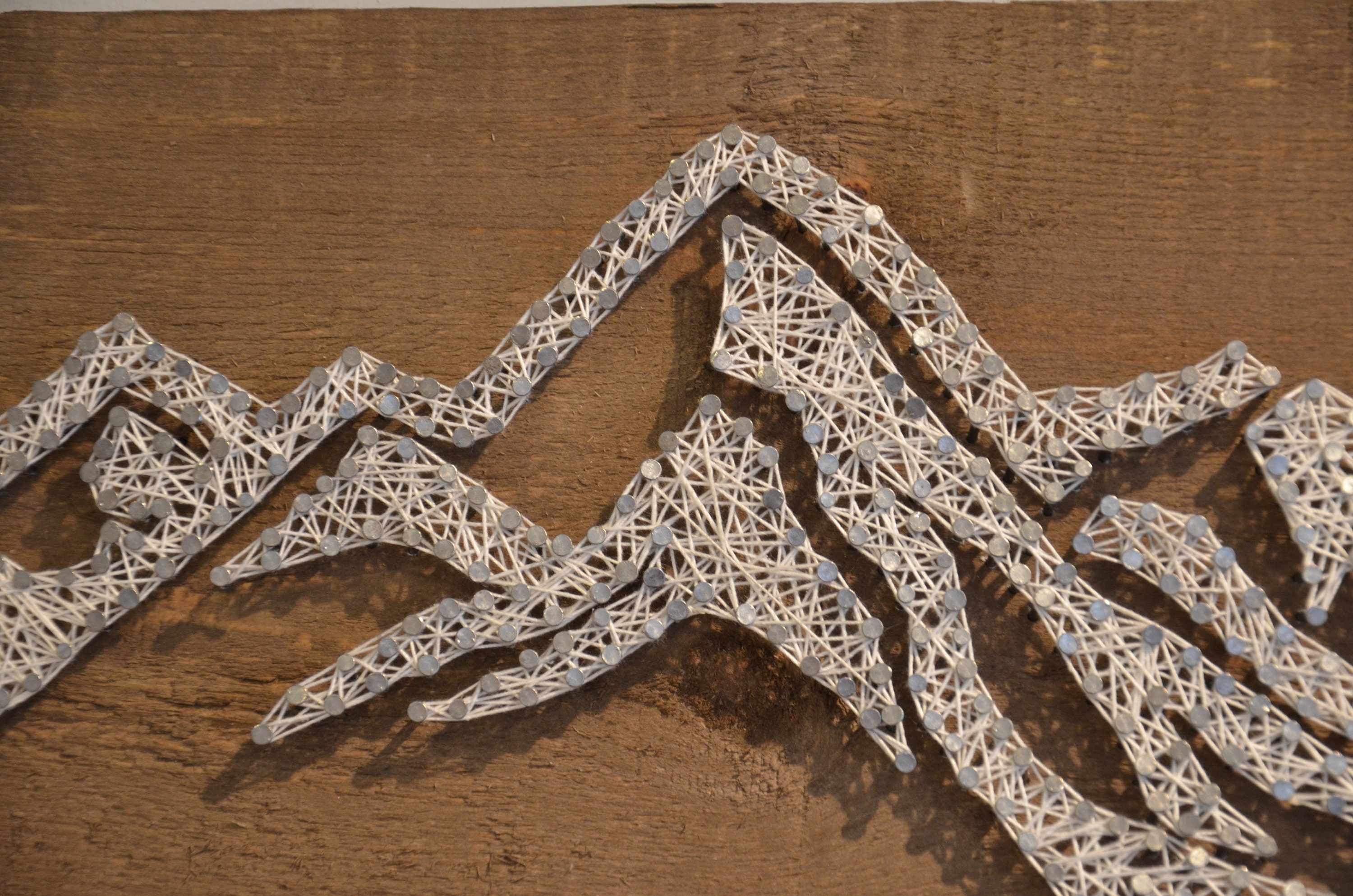 Nail String Art on Barn Board - White Mountain - Etsy