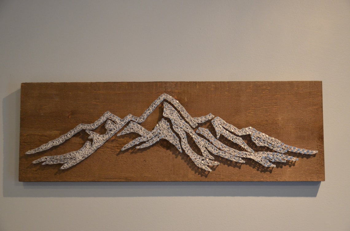 Nail String Art on Barn Board White Mountain - Etsy