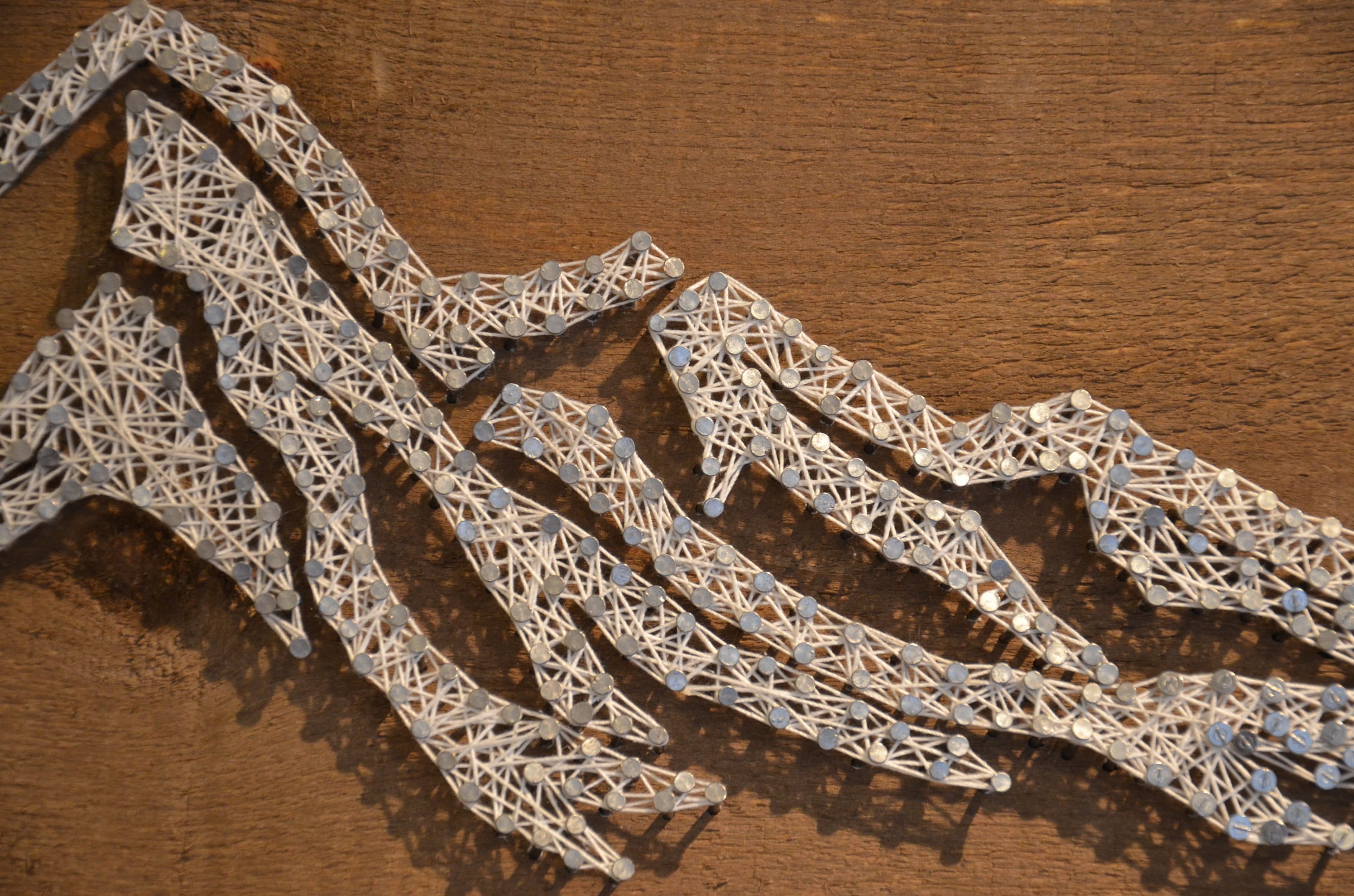 Nail String Art on Barn Board - White Mountain - Etsy
