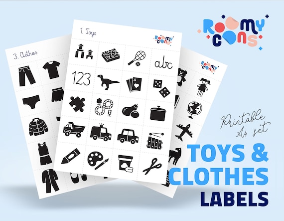 Clothes & Toys labels Printable Labels Toy Organization | Etsy