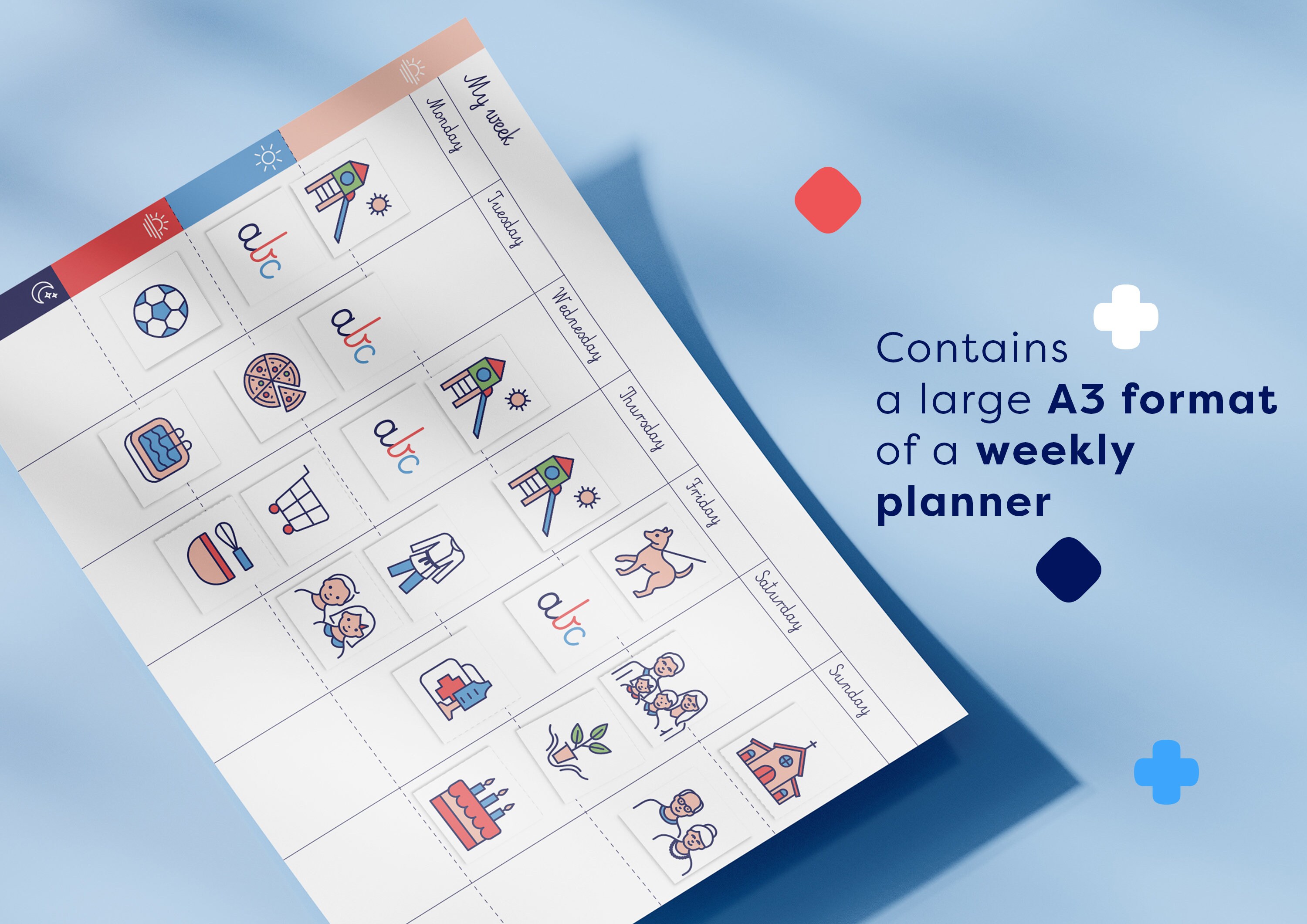 Printable Day & Week Planner With 80 Activity Icons | Teach Time ...