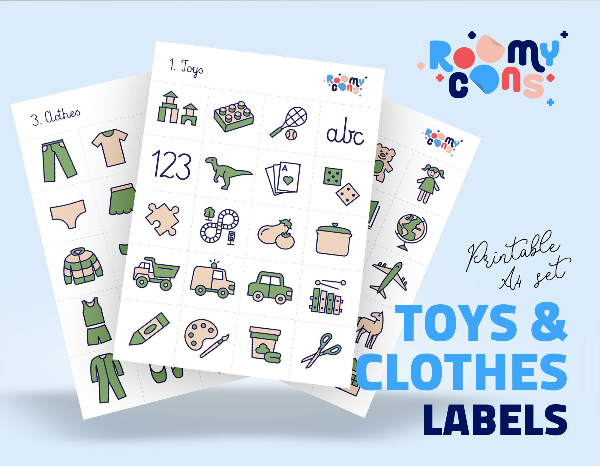 Clothes & Toys Labels, Printable Labels, Toy Organization, Home ...