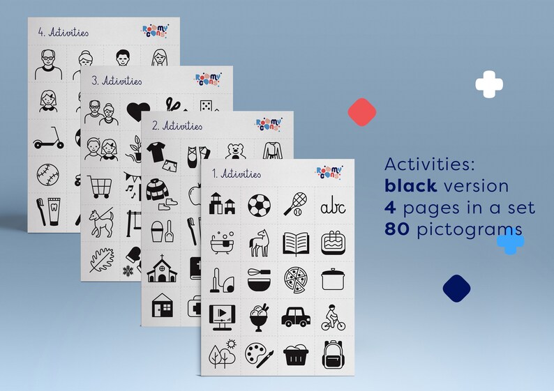 Printable Day & Week Planner With 80 Activity Icons Teach Time ...