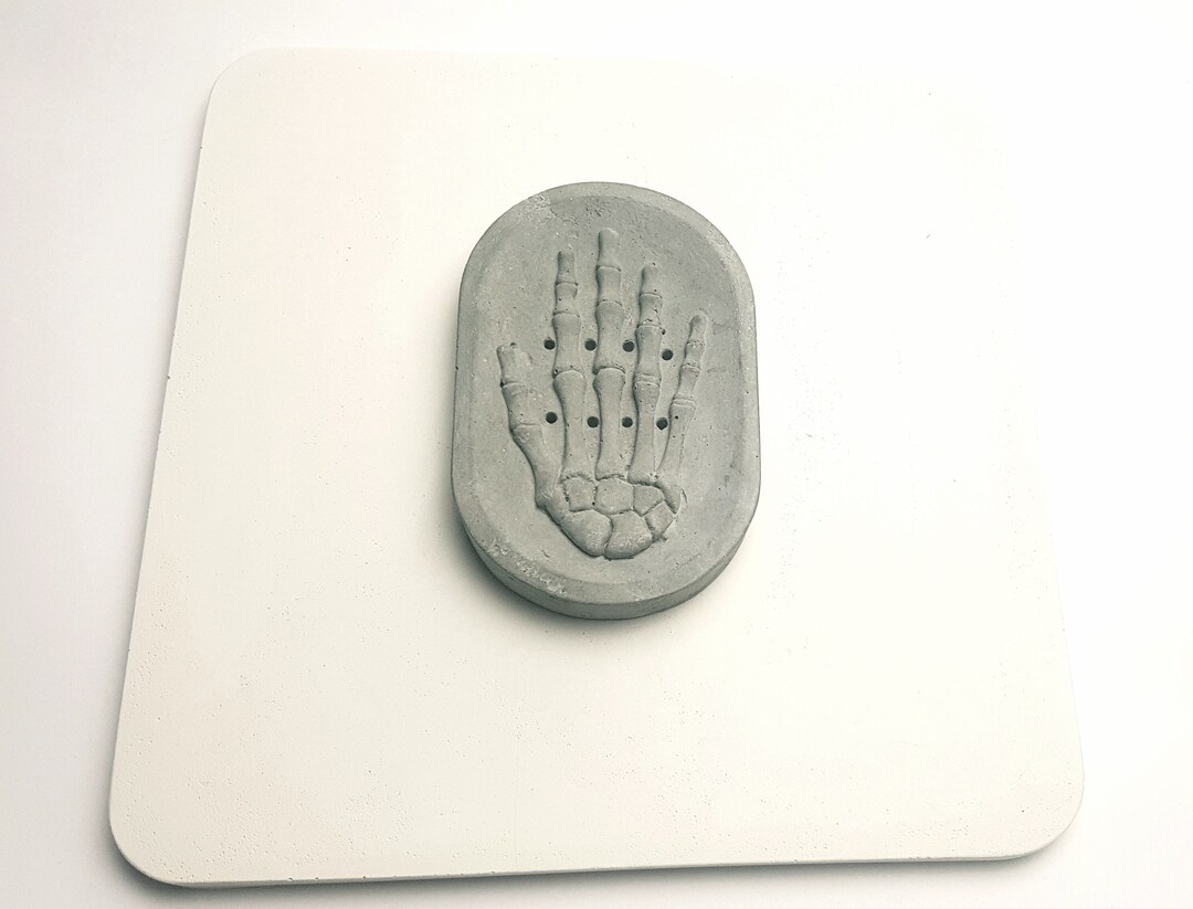 Gothic Skeleton Hand Concrete Soap Dish | Minimalist Bathroom Decor - Etsy