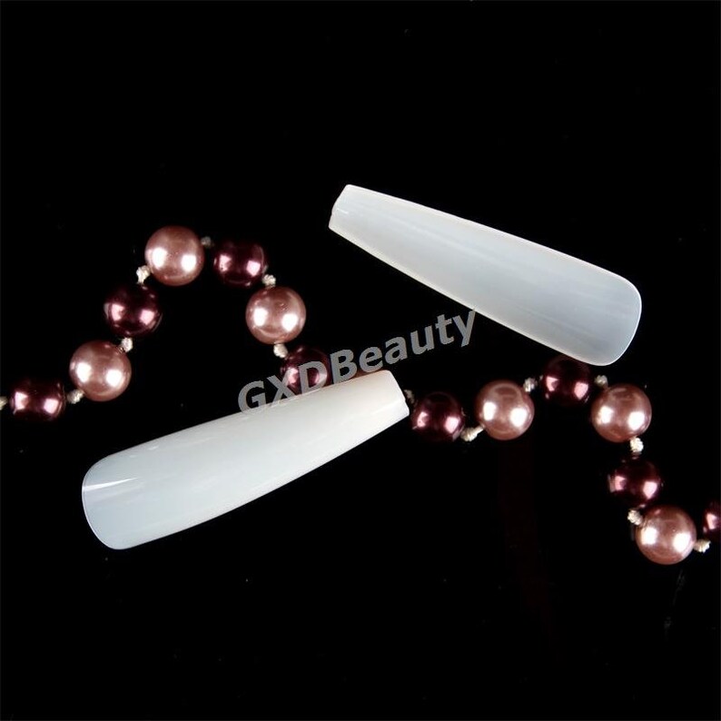 Xxl Extra Long Coffin Full Cover Soft Gel Nail Tips With Box Etsy