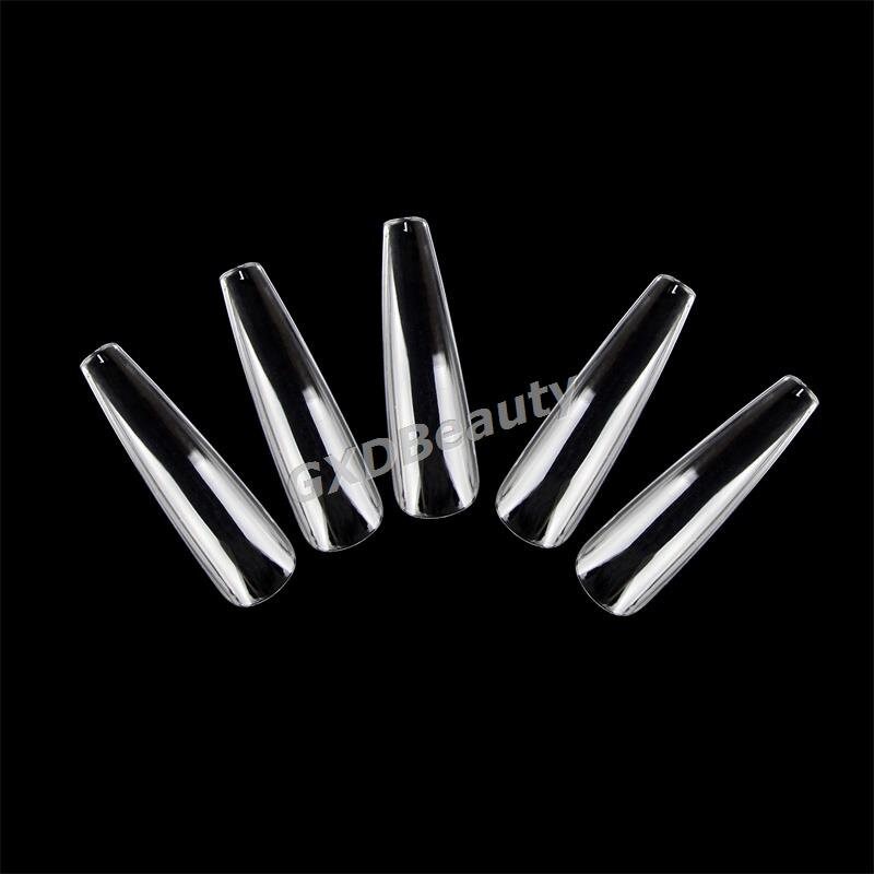 Xxl Extra Long Coffin Full Cover Soft Gel Nail Tips With Box Etsy