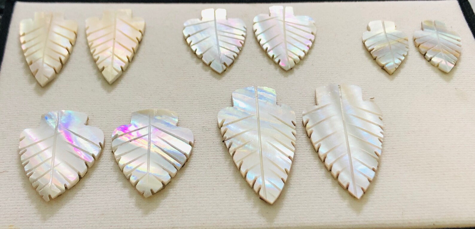 Amazing Natural Handcrafted Leaf Shell Pearl Rainbow Color - Etsy