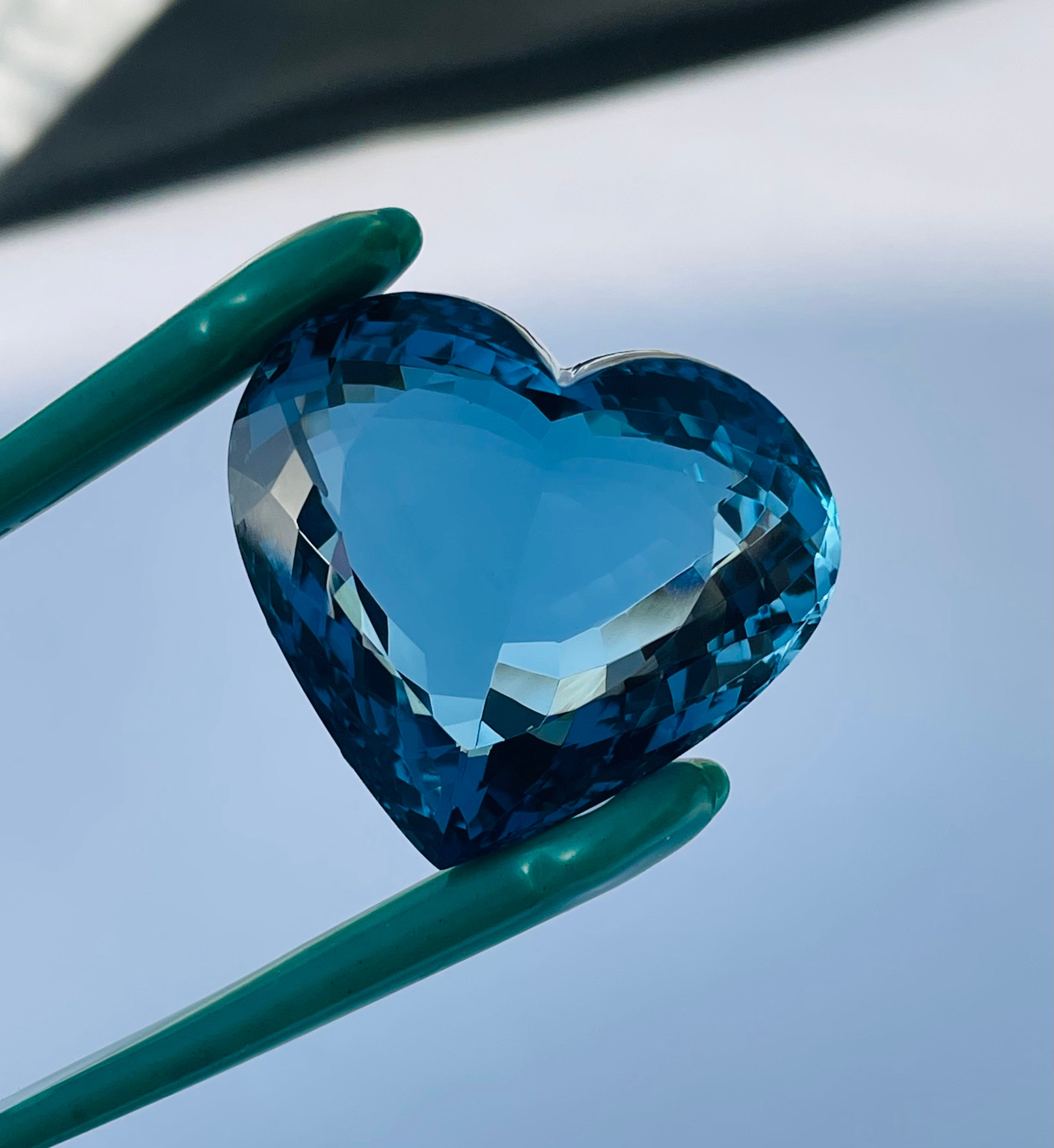 Blue Heart Special !!100% Natural LONDON BLUE TOPAZ Faceted Heart Shape ...