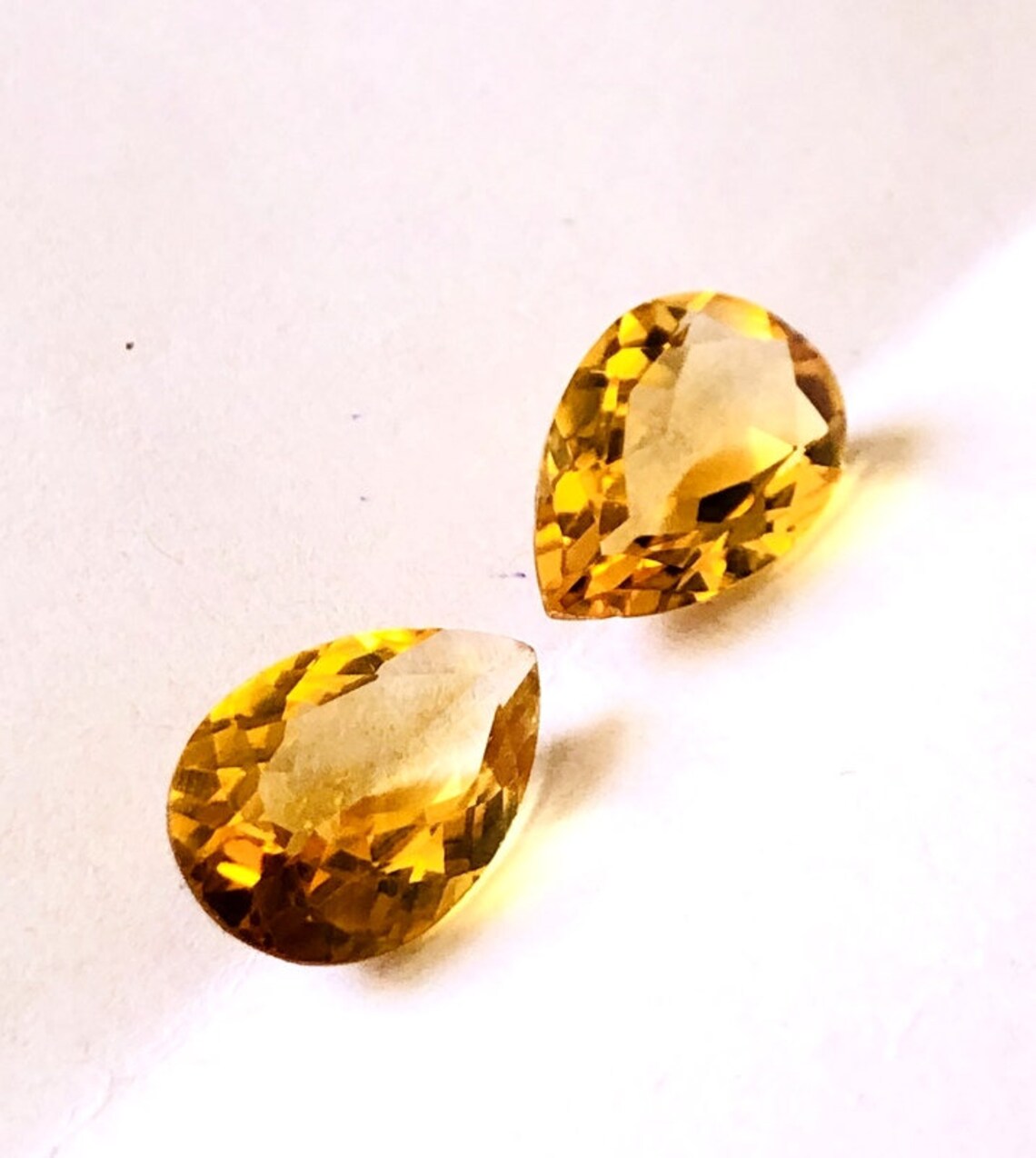 AAA Quality Natural Citrine Pear Cut Stone, 15x10x7 Mm Citrine Faceted ...