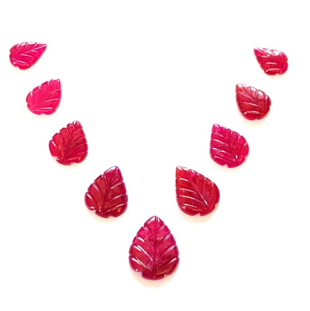 Ruby Carved Leaf Lot, Jewelry Making (17x11 to 9x7 Mm) - Etsy
