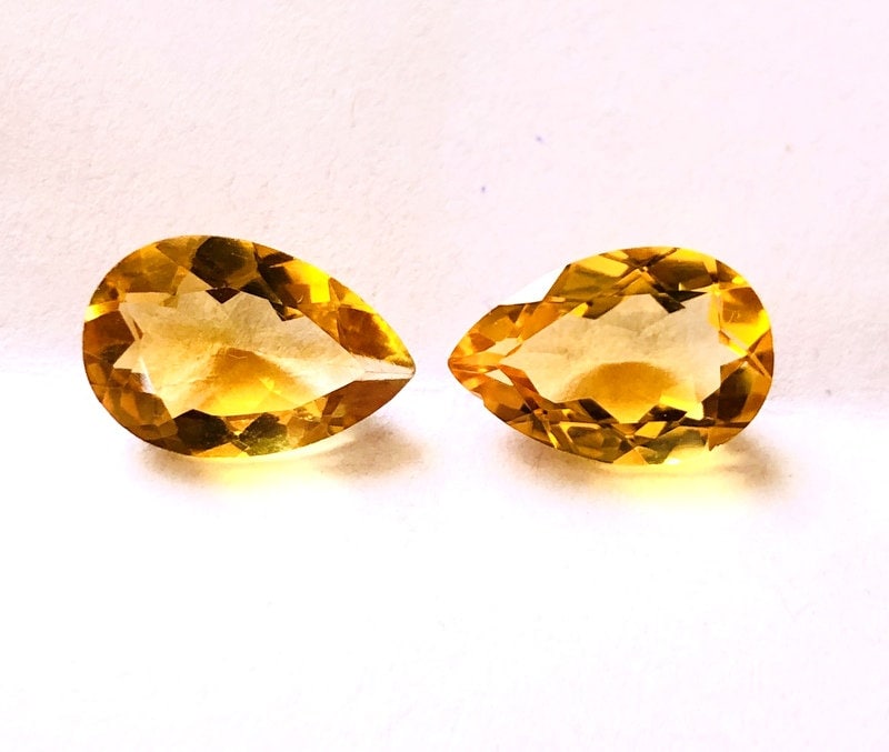AAA Quality Natural Citrine Pear Cut Stone, 15x10x7 Mm Citrine Faceted ...