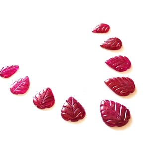 Ruby Carved Leaf Lot, Jewelry Making (17x11 to 9x7 Mm) - Etsy