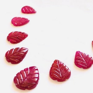 Ruby Carved Leaf Lot, Jewelry Making (17x11 to 9x7 Mm) - Etsy
