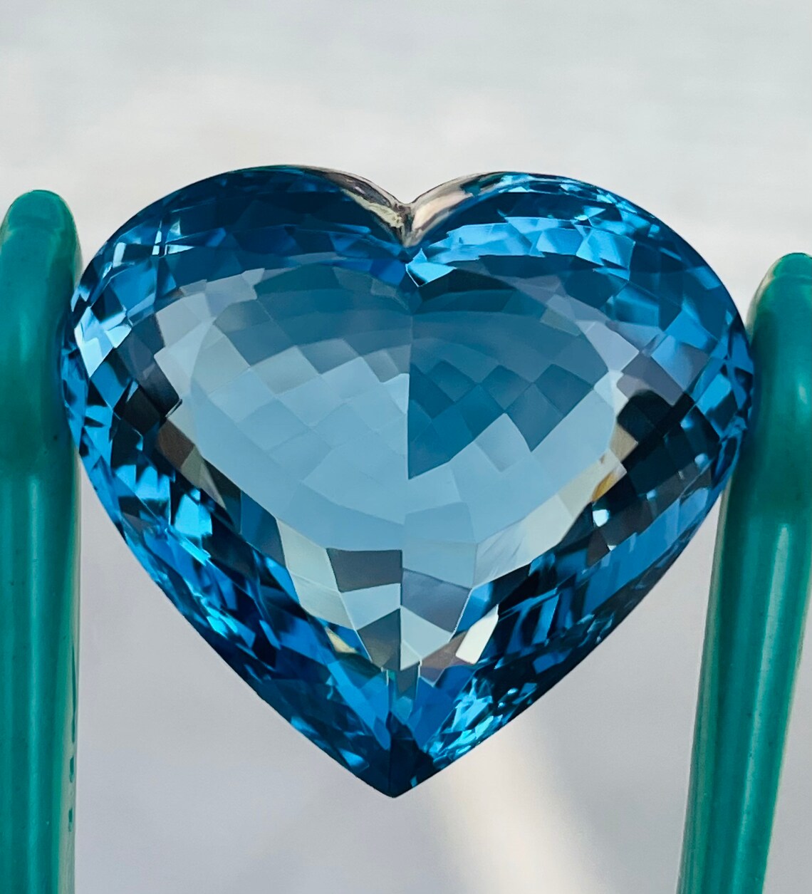 Blue Heart Special !!100% Natural LONDON BLUE TOPAZ Faceted Heart Shape ...