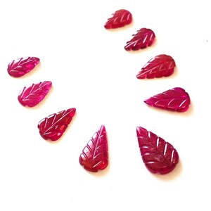 Ruby Carved Leaf Lot, Jewelry Making (17x11 to 9x7 Mm) - Etsy