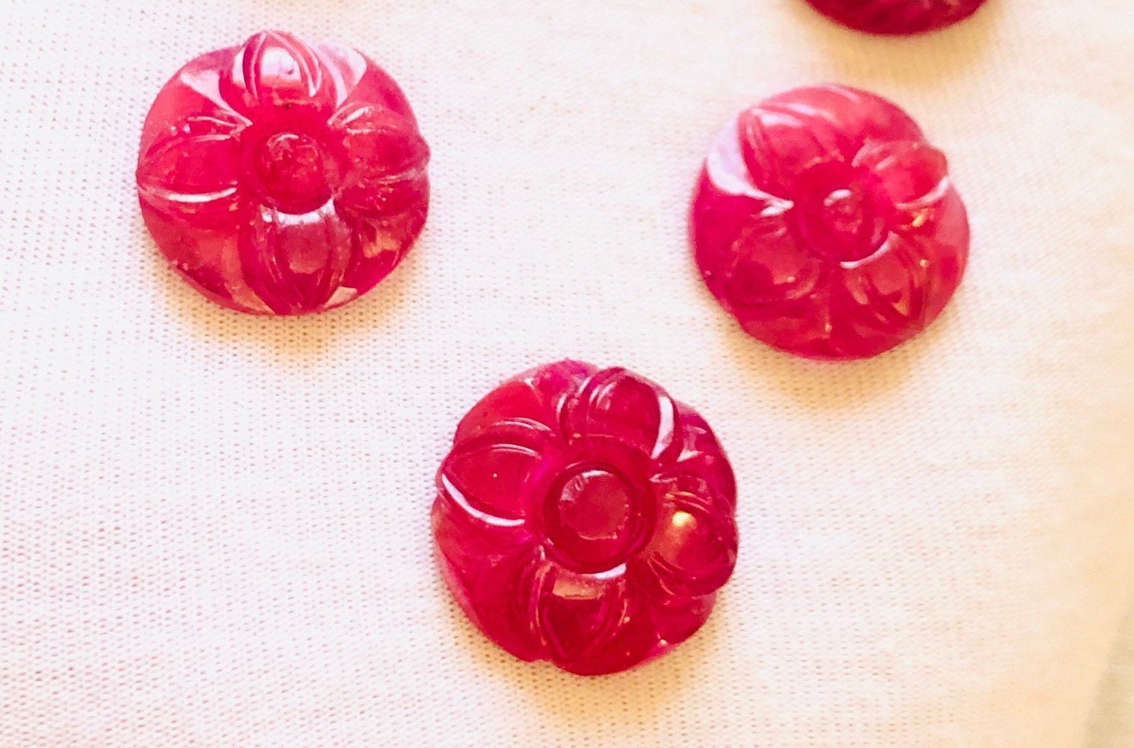 Certified 100% Natural Ruby Carving Flower Lot 19 to 16 Mm - Etsy UK