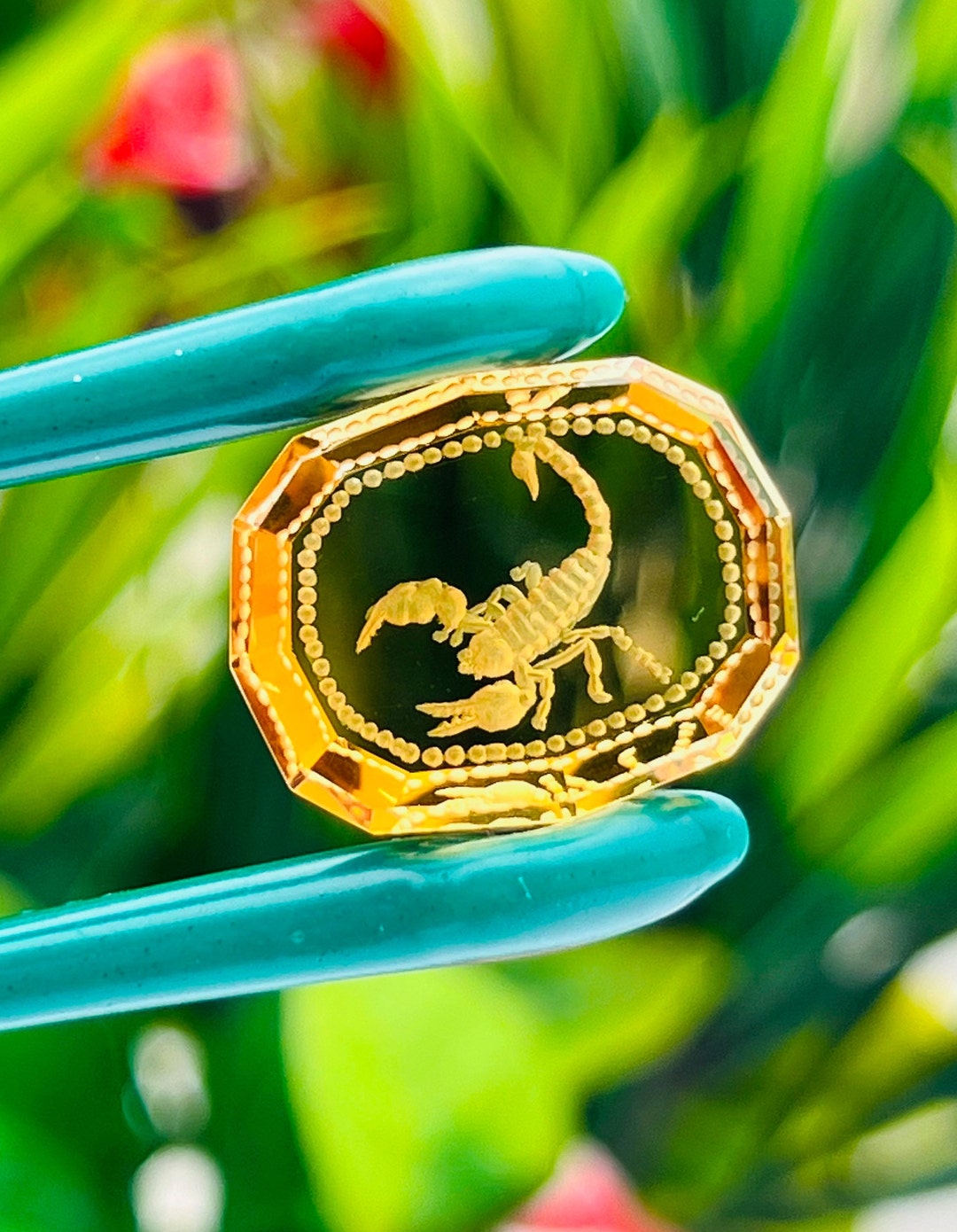 SCORPION DESIGN CARVED Stone 100% Natural Citrine Fantasy - Etsy