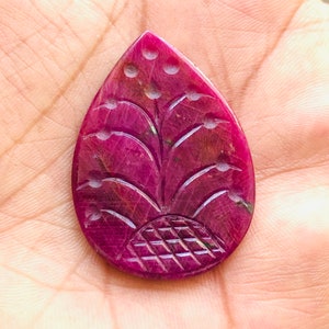 Certified Ruby 100% Natural Ruby Designer Carving, Special Handmade ...