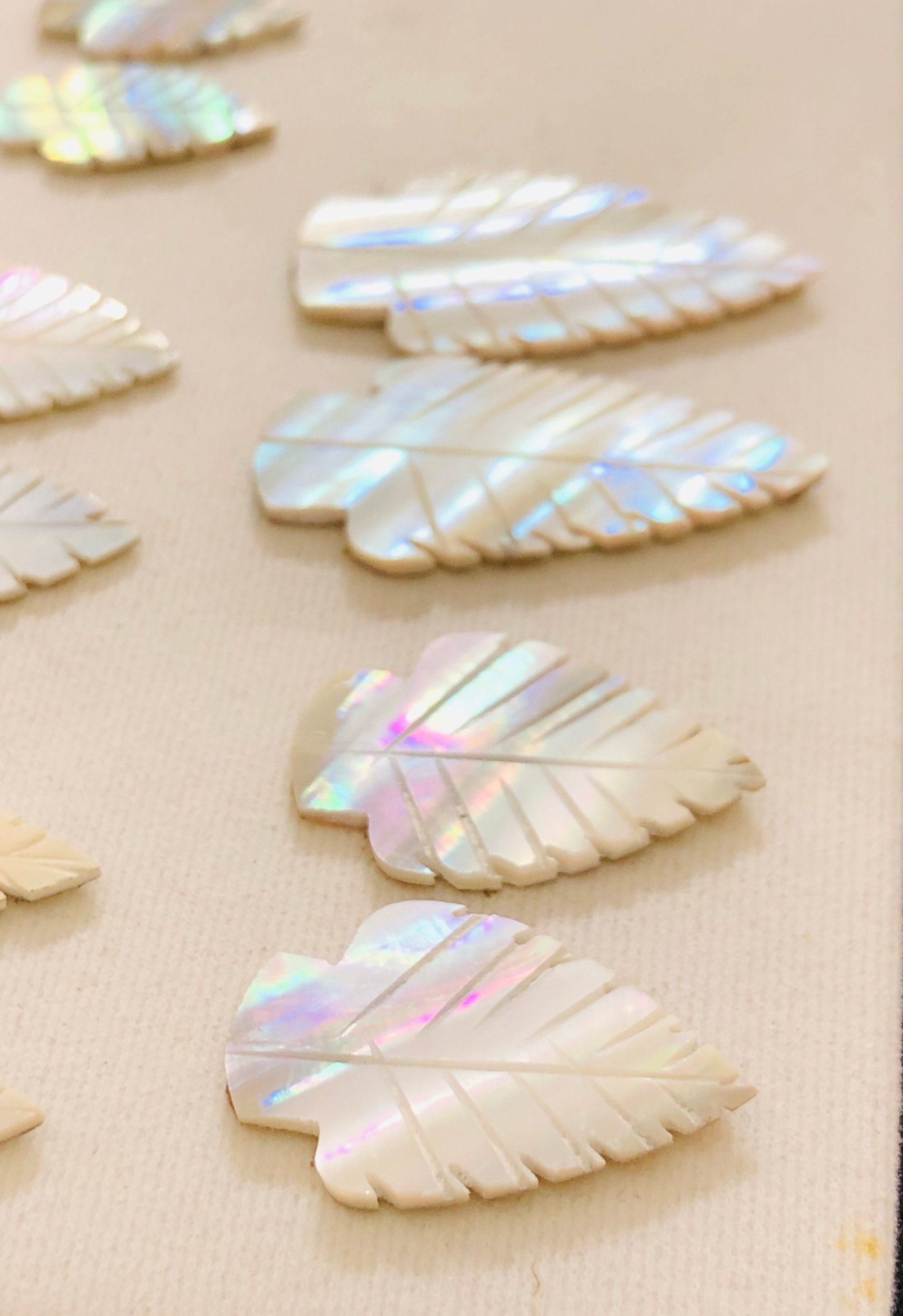 Amazing Natural Handcrafted Leaf Shell Pearl Rainbow Color - Etsy