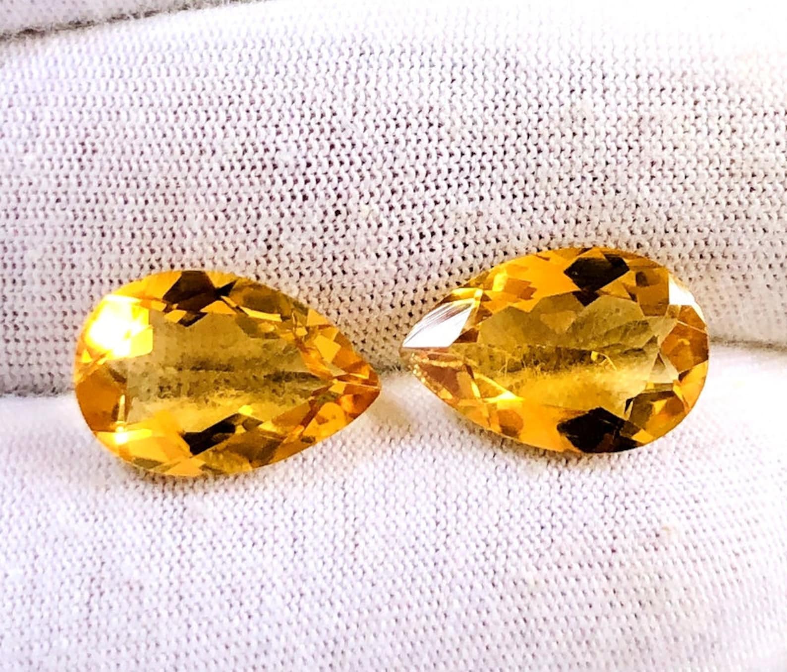AAA Quality Natural Citrine Pear Cut Stone, 15x10x7 Mm Citrine Faceted ...