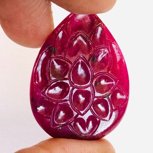 Certified Ruby !!! 100% Natural Ruby Designer Carving, Special Handmade ...
