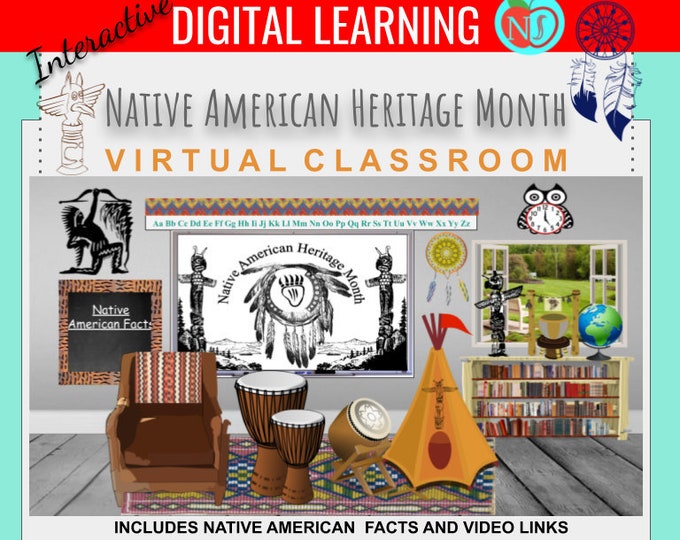 Bitmoji Classroom Native American Heritage Month 10 Slides - Etsy