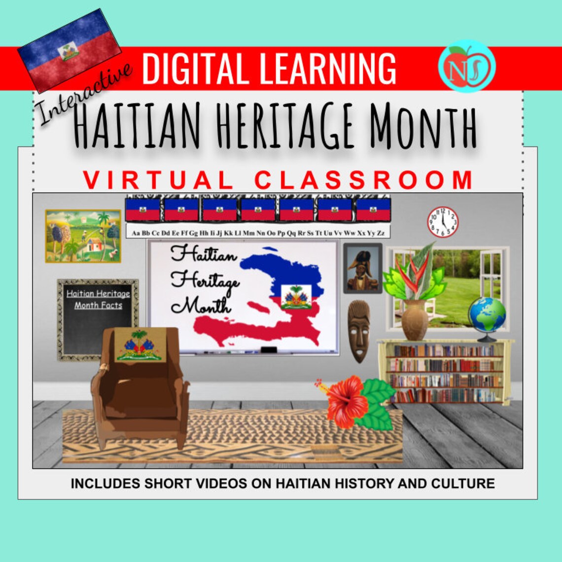 Bitmoji Classroom HAITIAN HERITAGE MONTH 11 Slides Bios | Etsy