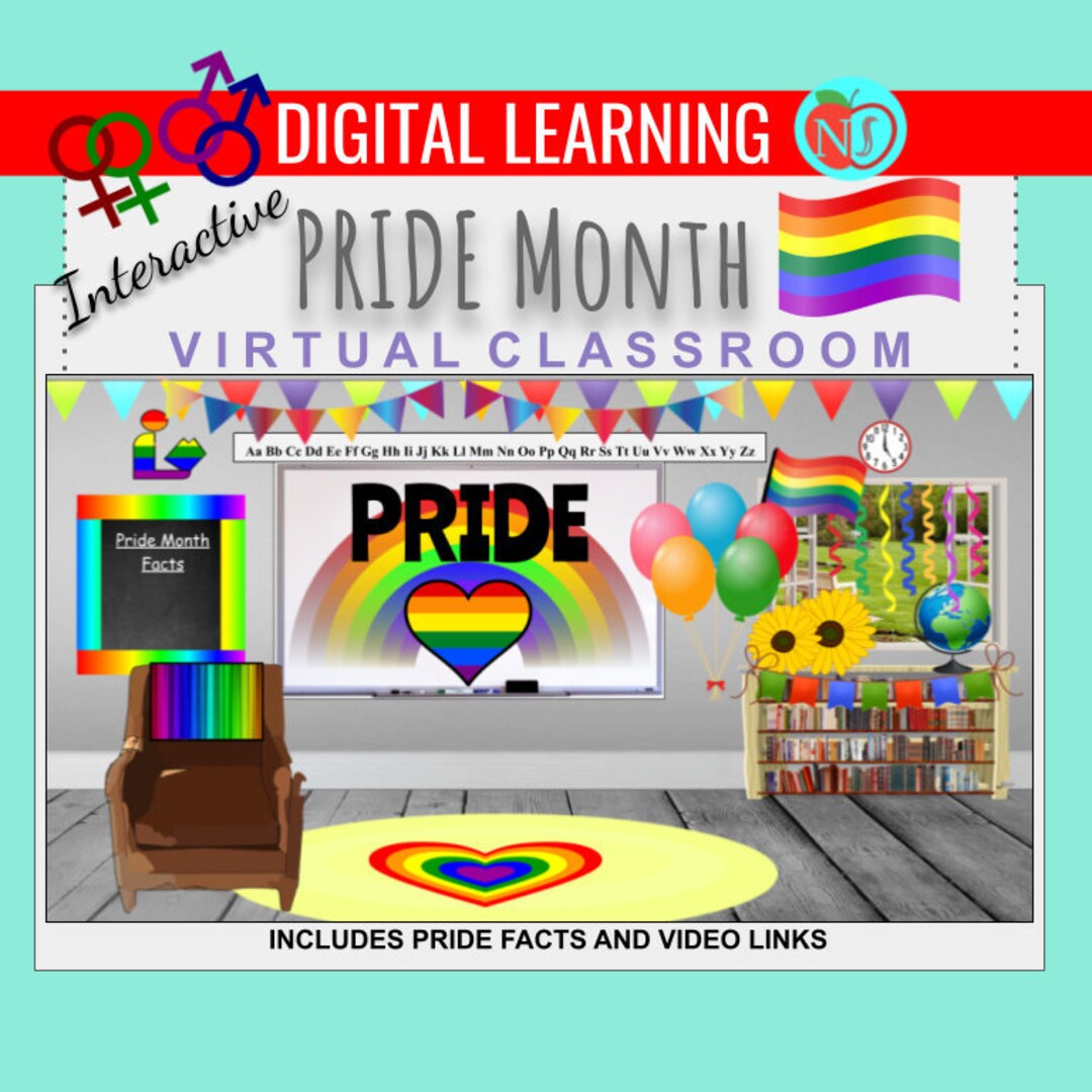 Bitmoji Classroom | Pride Month | 6 Slides | FACTS | VIRTUAL CLASSROOM ...