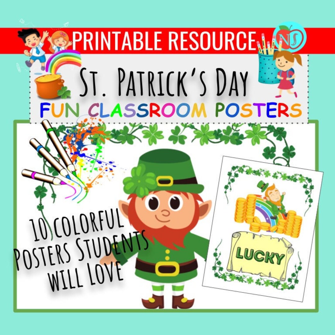 St. Patrick's Day Posters | Fun Colorful Classroom Posters to Celebrate ...